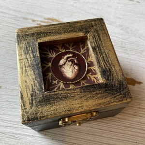 Anatomical Heart Box, Goth Engagement Ring Box, Goth Ring Box, Girlfriend Gift, Rustic Style ...