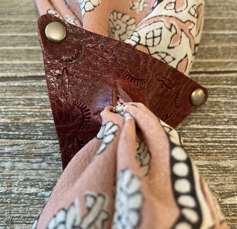 Leather Bandana Slidestamped Leather Bandana Ring - Etsy