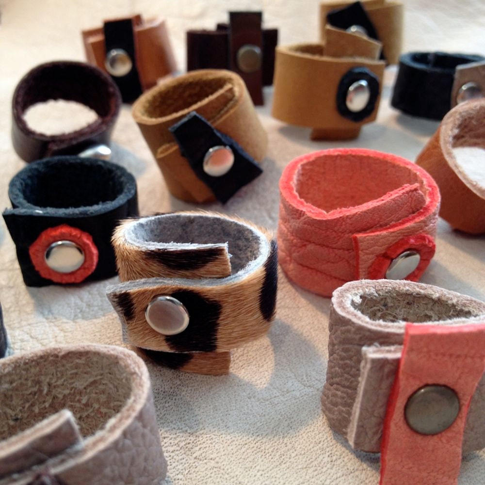 Leather Ringtwo Color Wraped Around Ring - Etsy