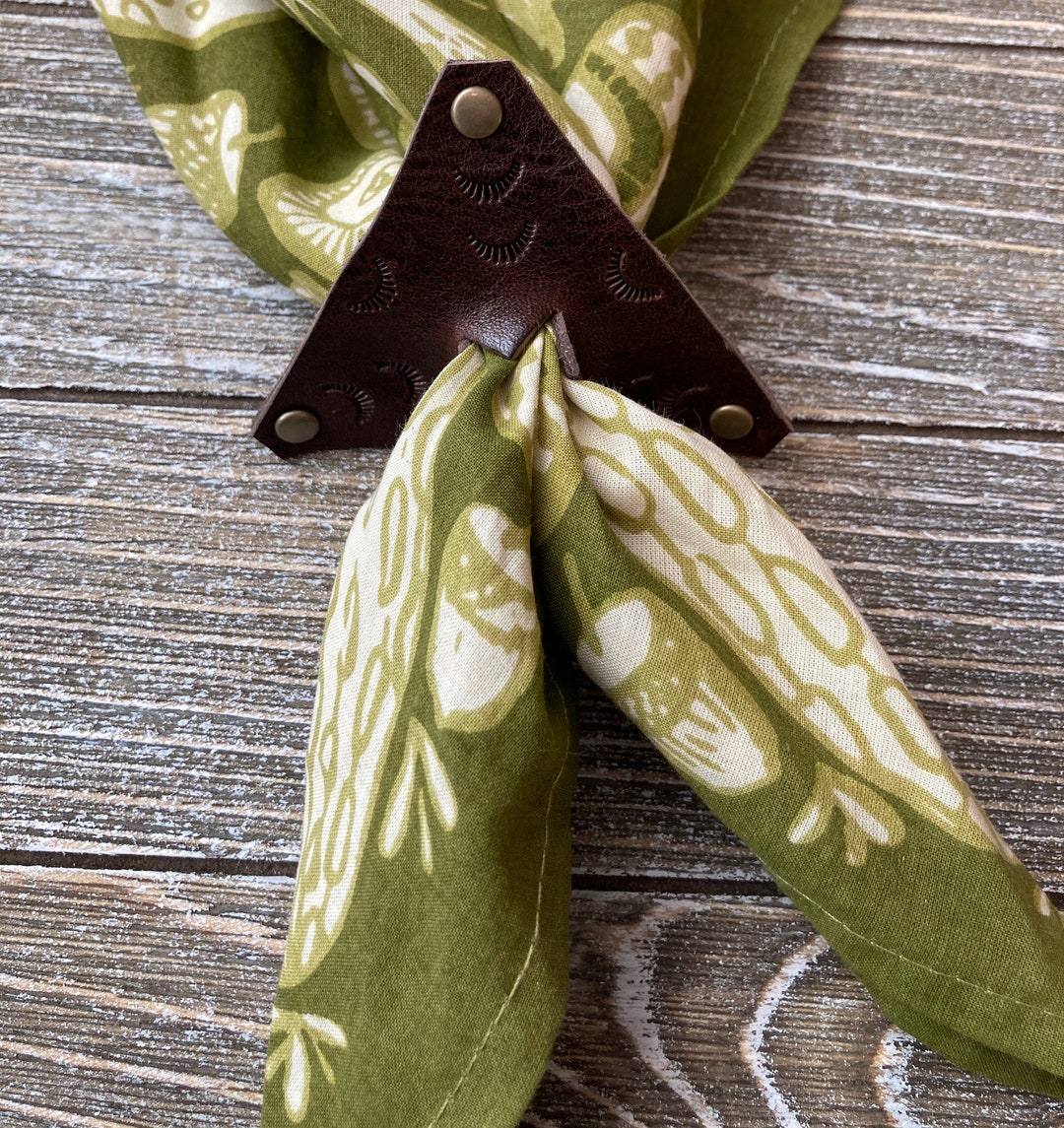 Bandana Slide, Bandana Fastener, Stamped Leather Bandana Ring ...