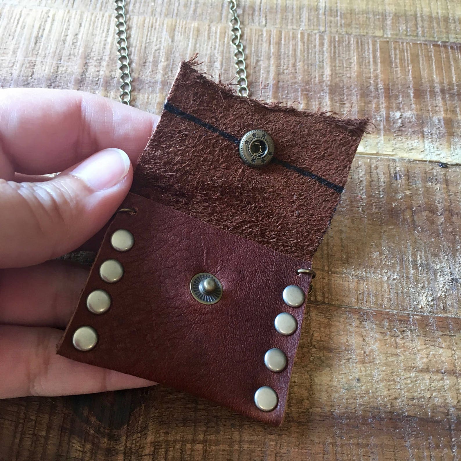 Leather Medicine Bag Necklace, Small Pouch for Healing Crystals, Native ...