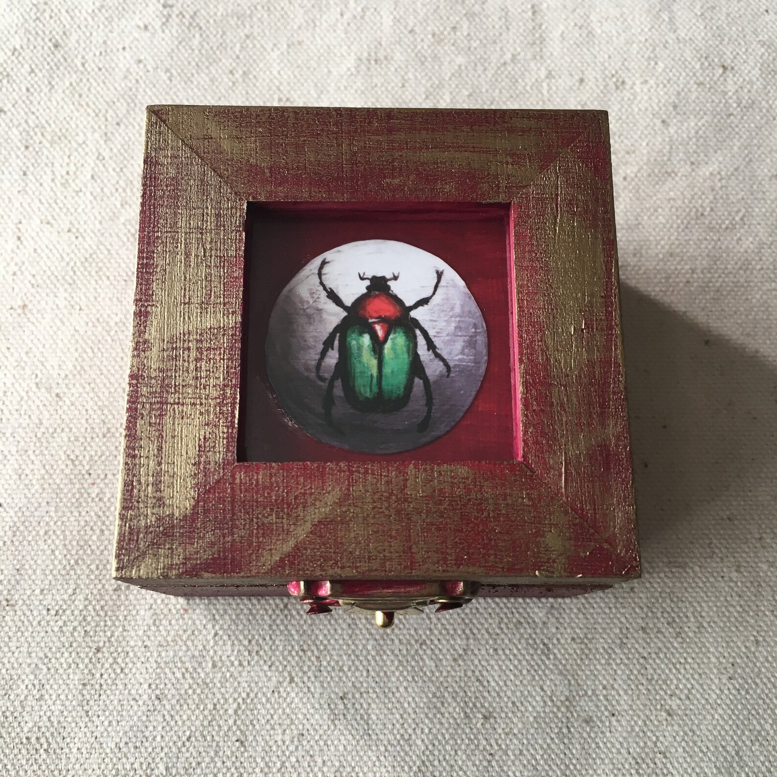 Engagement Ring Box With Egyptian Scarab Painted Wooden - Etsy