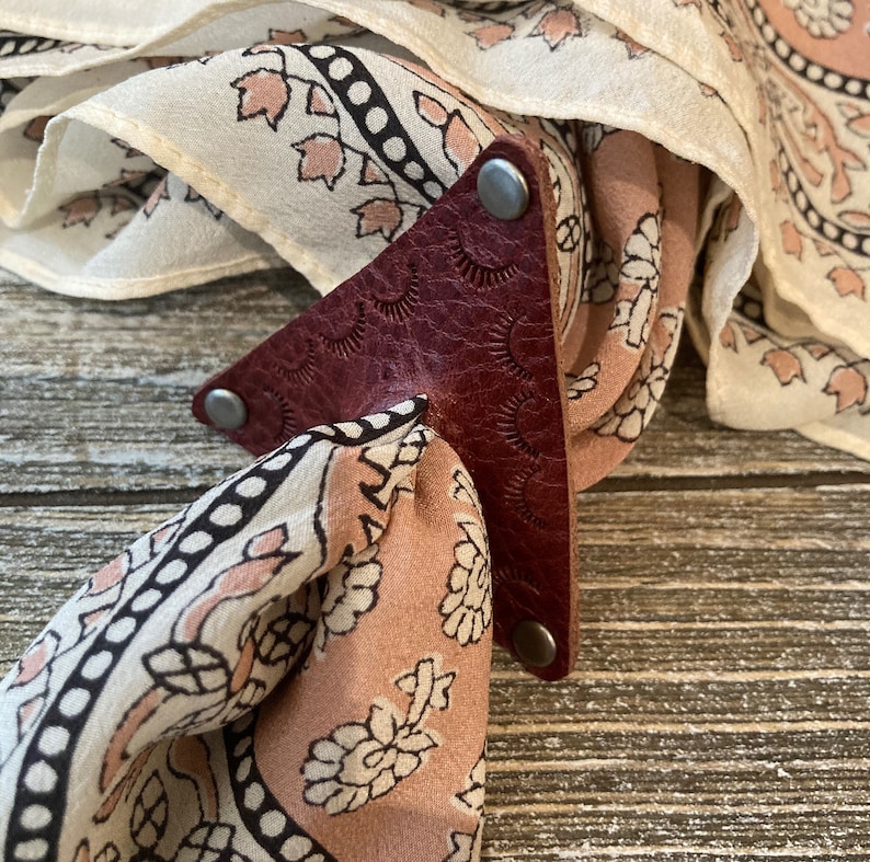 Bandana Slide Leather Bandana Woggle Leather Bolo Slide - Etsy