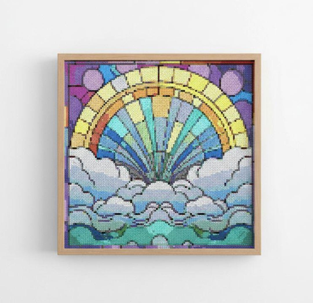 Colorful Rainbow Clouds Cross Stitch Pattern • Digital Download PDF ...