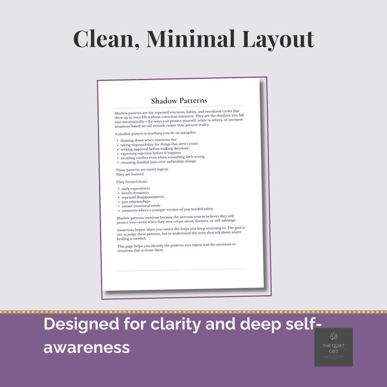 Shadow Patterns Workbook | Shadow Work Printable | Teaching ...