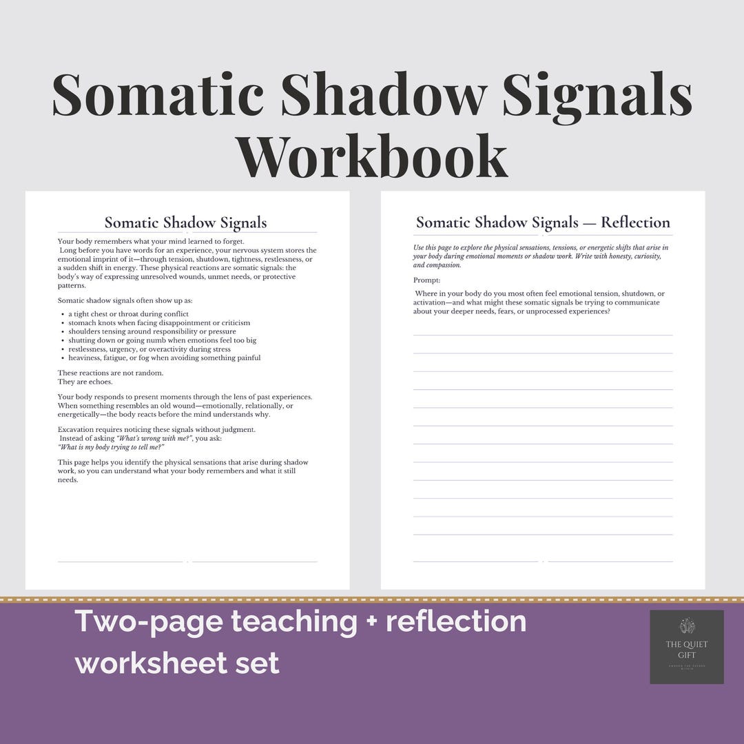 Somatic Shadow Signals Workbook | Shadow Work Printable | Teaching ...
