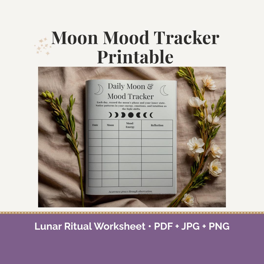 Moon Mood Tracker Printable | Lunar Journal Page (PDF) - Etsy
