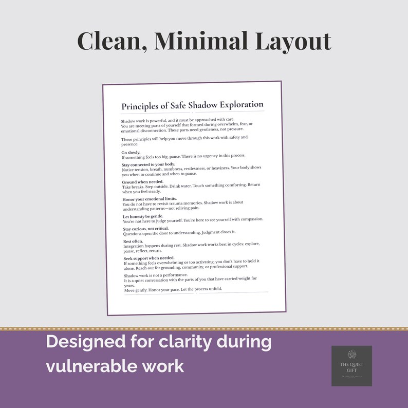 Principles of Safe Shadow Exploration Printable | Shadow Work Safety ...