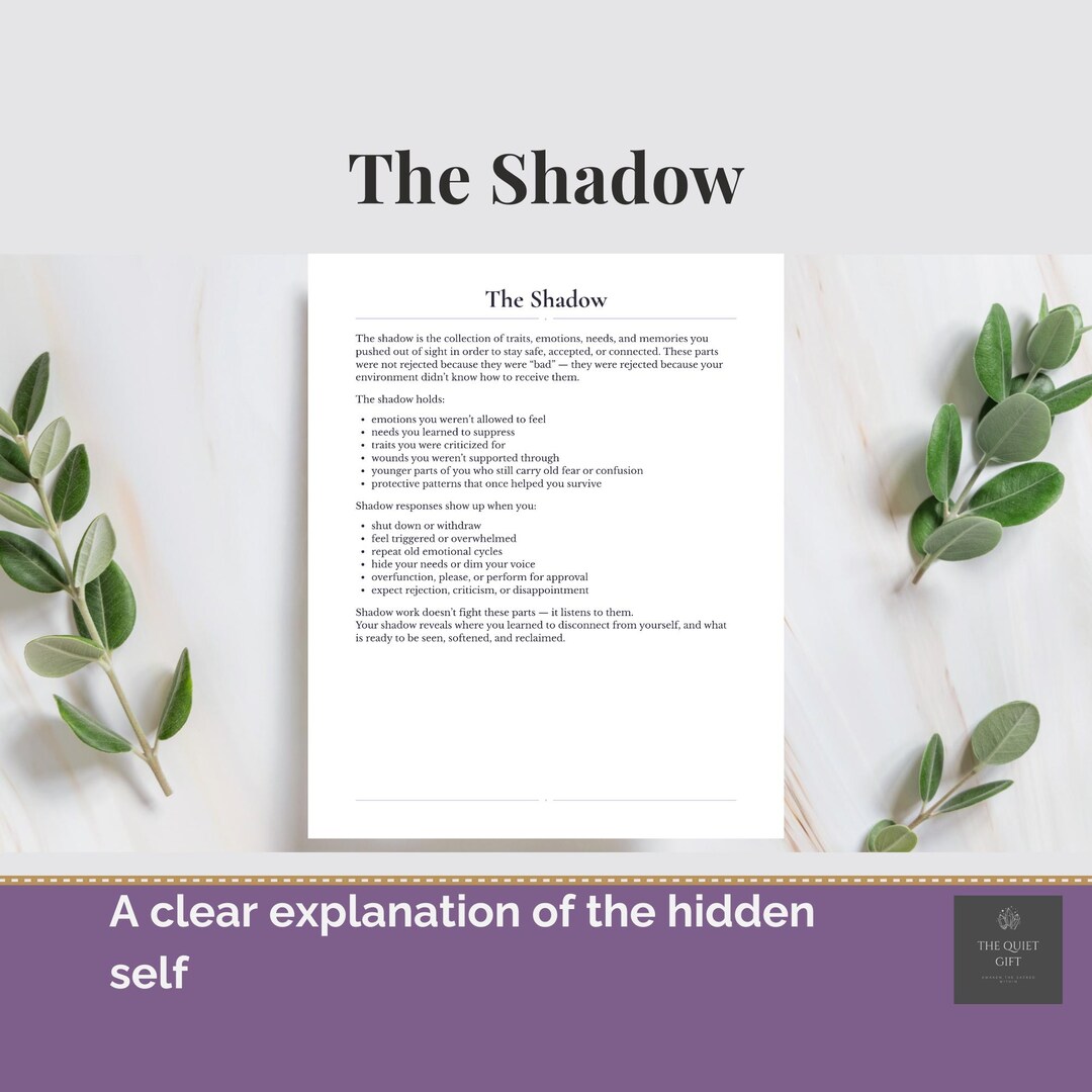 The Shadow Printable | Shadow Work Guide Page | Understand Your Shadow ...