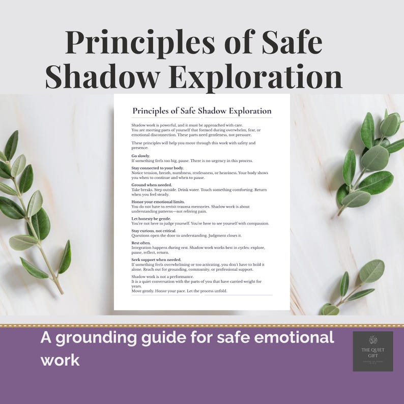Principles of Safe Shadow Exploration Printable | Shadow Work Safety ...