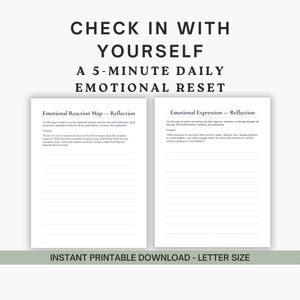 Daily Emotional Check-in | Self Awareness Printable (PDF) - Etsy