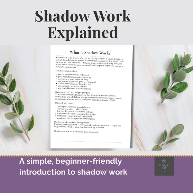 Shadow Work Explained Printable | What is Shadow Work Guide | Self ...