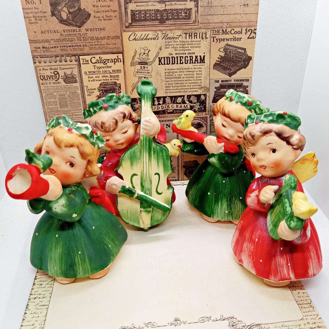 Lefton Angel Christmas Quartet, Lefton Christmas Angels Set of 4 - Etsy