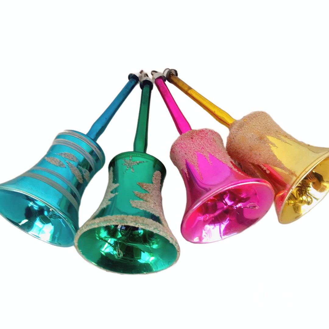 Vintage West Germany 4" Mercury Glass Bell Clapper Ornaments Set of 4 ...