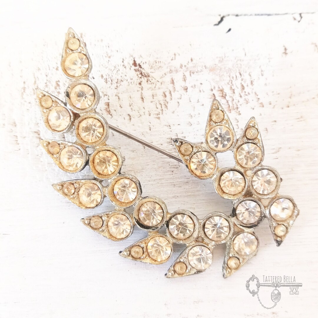 Art Deco Halley's Comet Rhinestone Brooch - Etsy