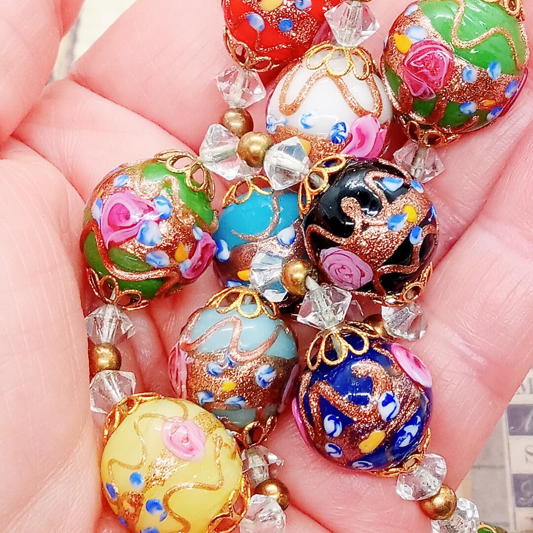 Vintage Venetian Murano Wedding Cake Beads Destash - Etsy