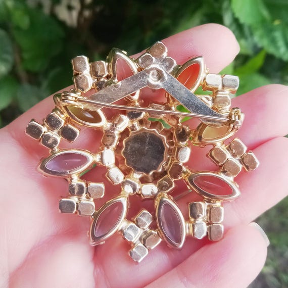 Pastel Rhinestone Multi Color Brooch - Gem