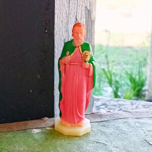 2 Vintage Miniature St. Jude Religious Stautes, Relic Saint Statue ...