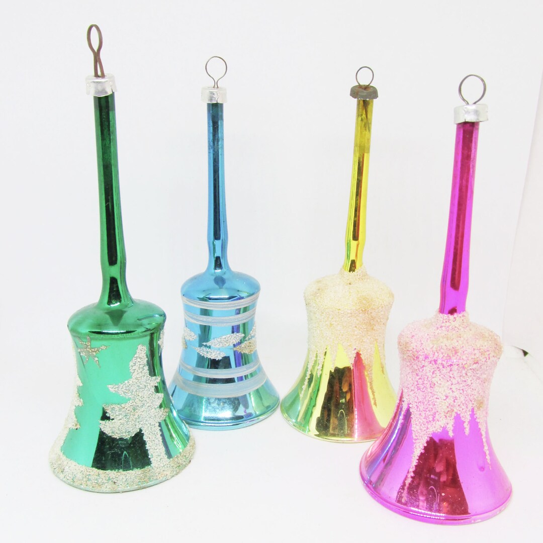 Vintage West Germany 4 Mercury Glass Bell Clapper Ornaments Set of 4 ...