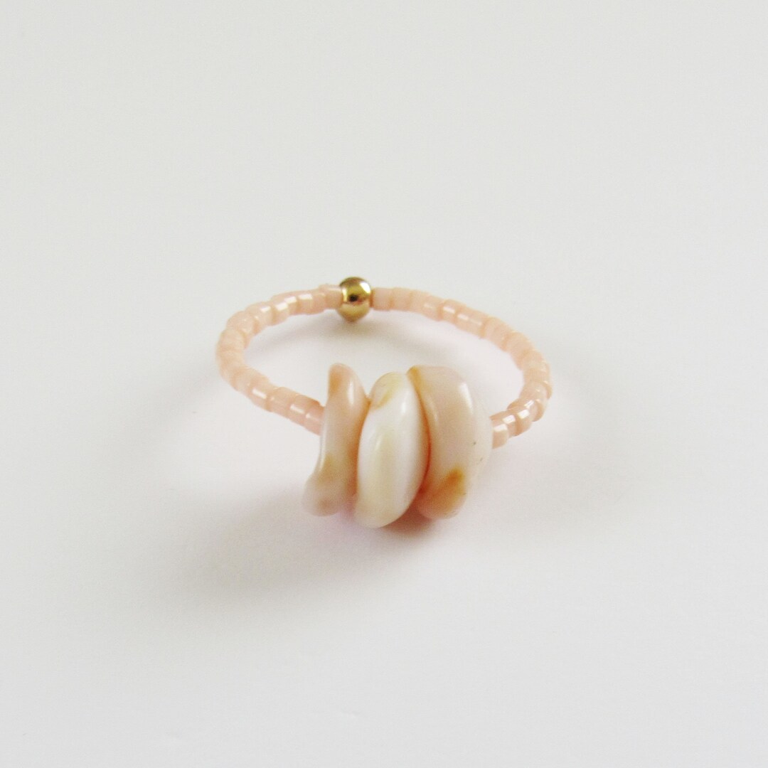 Puka Shell Bead Ring Pale Pink - Etsy
