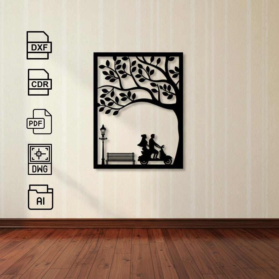 Valentine Day Couple Metal Wall Art : DXF CDR PDF Dwg Ai Files (digital ...