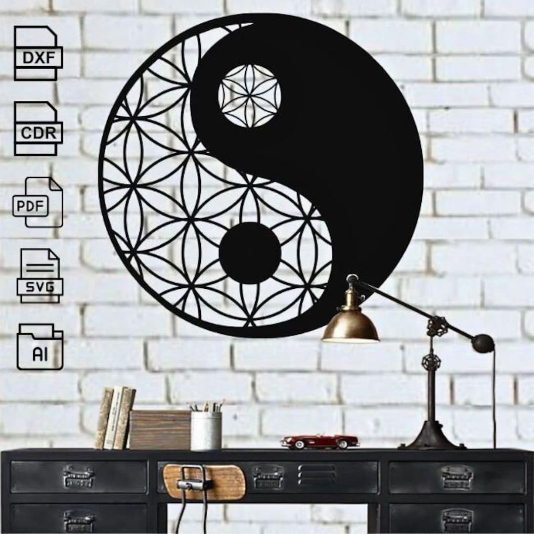 Yin Yang Metal Wall Art: Laser Cut Files (digital Download) - Etsy