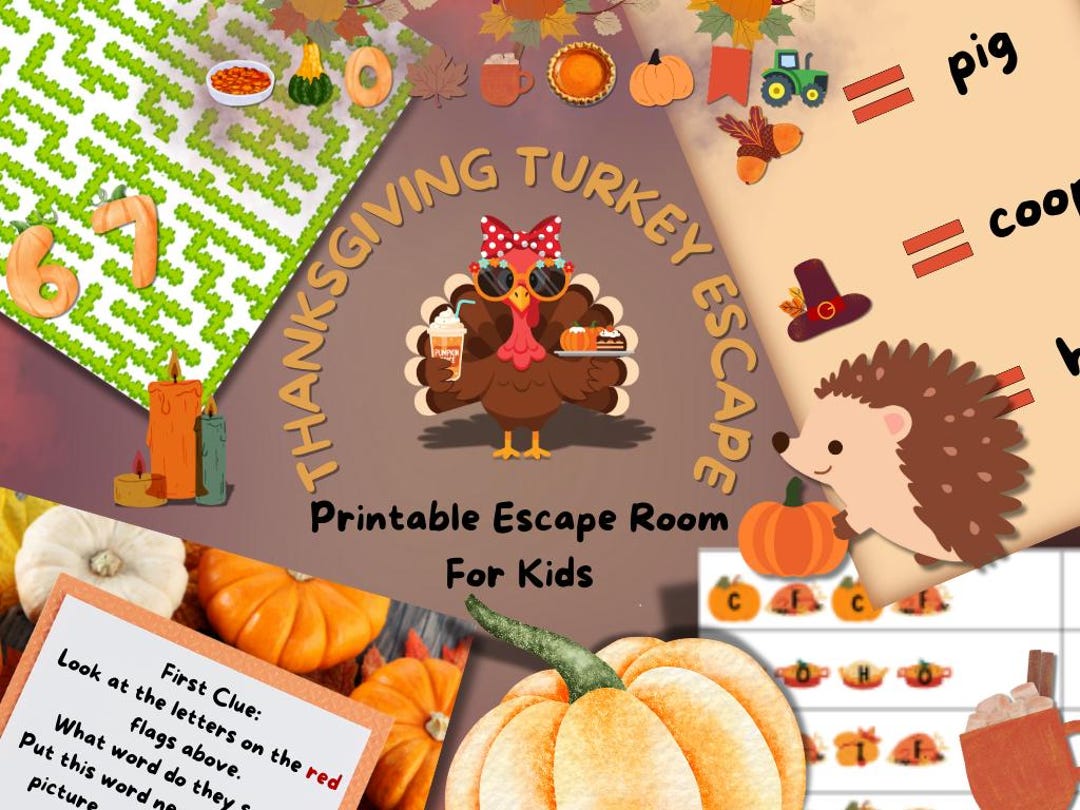 Thanksgiving Turkey Escape Room for Kids - Printable - Etsy UK