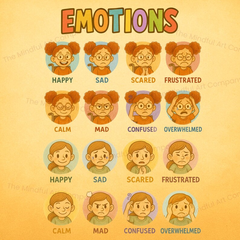 Feelings and Emotions Mindful Clipart Set - Etsy