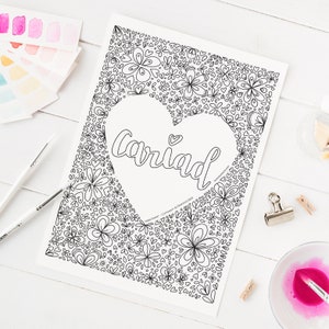 Welsh Colouring Sheet / Taflen Lliwio Cymraeg - Cariad, Love ...