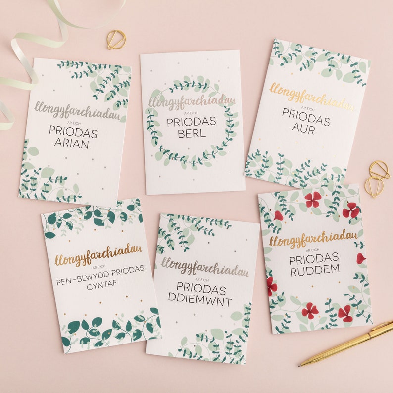 Welsh First Anniversary Card Llongyfarchiadau Ar Eich Pen-blwydd ...