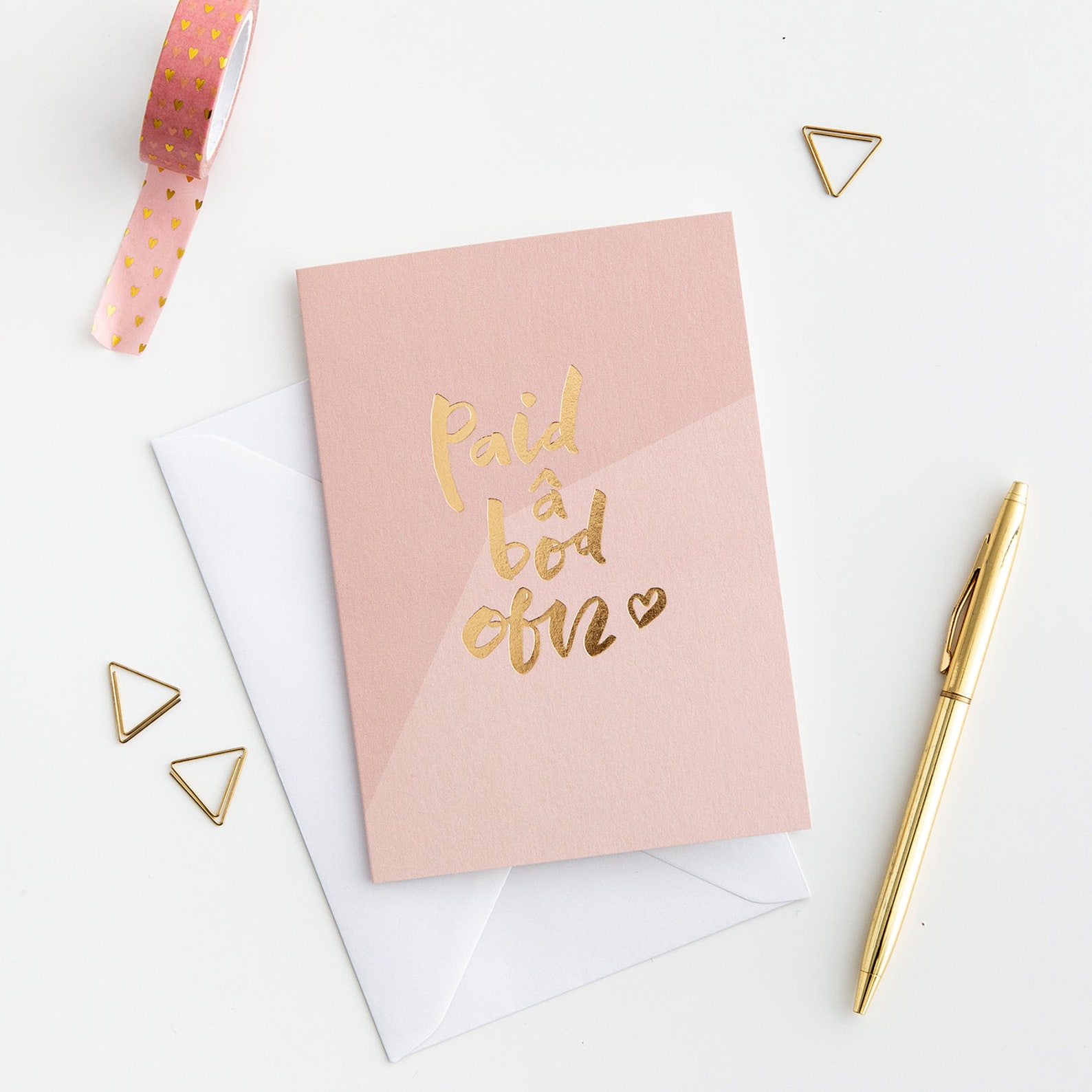 Paid â Bod Ofn Welsh Card With Gold Foil / Cerdyn Cymraeg Eden - Etsy