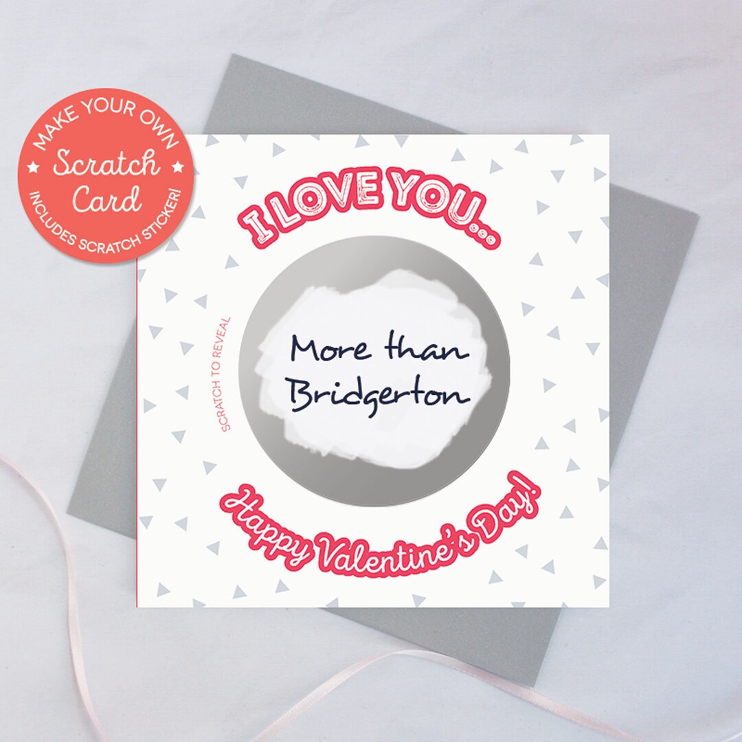 Valentine Day Scratch Card 'I Love You... Happy - Etsy
