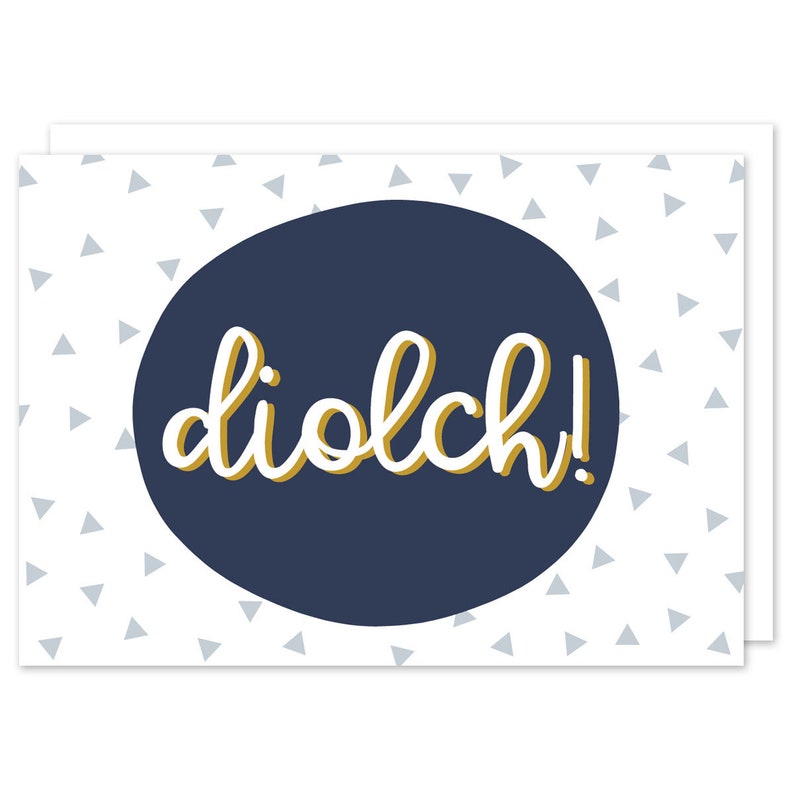 Pack of 4 Welsh Thank You Cards / Pecyn O 4 Cerdyn Diolch Cardiau ...