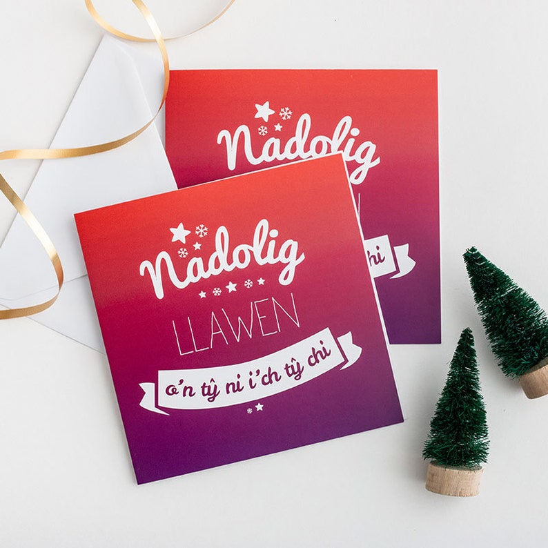 Welsh Christmas Card Bundle / Cardiau Nadolig Cymraeg - Etsy