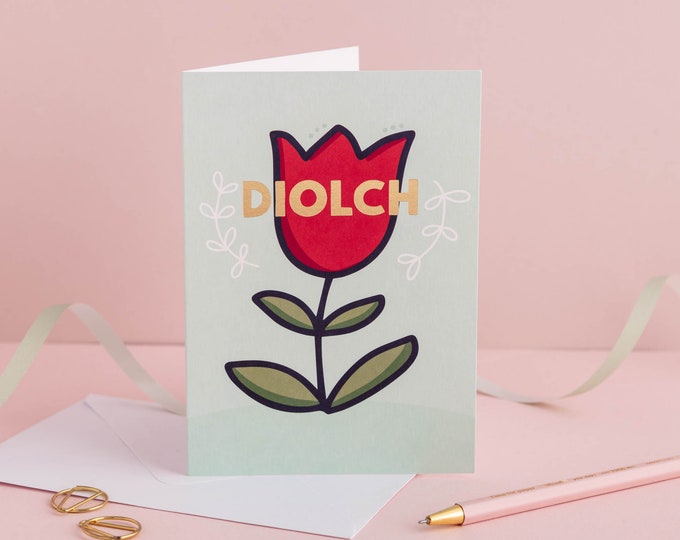 Welsh Thank You Card, Diolch Yn Fawr Mawr Card, Diolch Card, Welsh ...