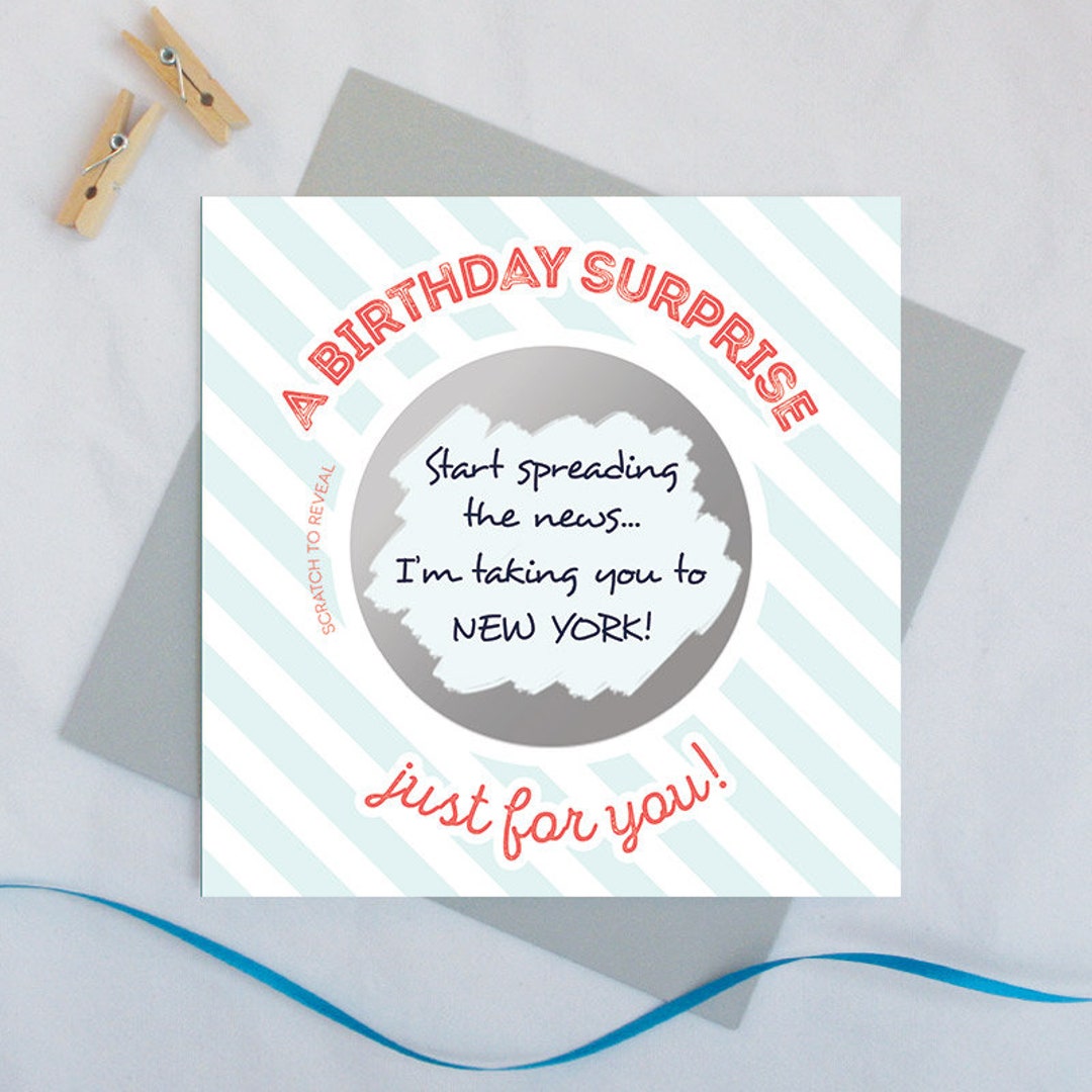 Surprise Birthday Gift Scratch Card 'A Birthday Surprise Just for You ...