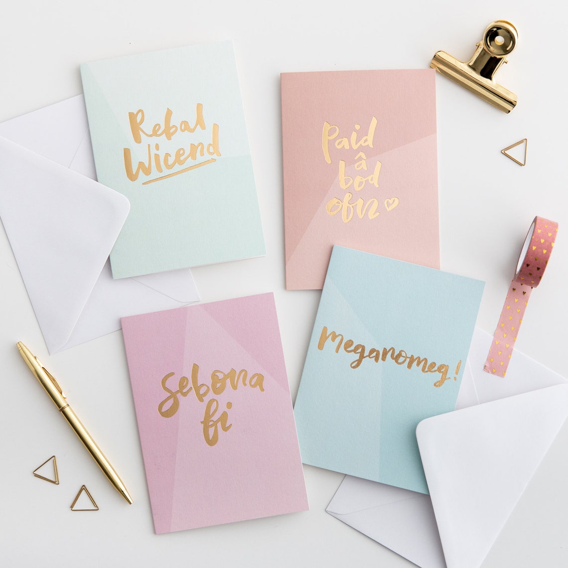 Paid â Bod Ofn Welsh Card With Gold Foil / Cerdyn Cymraeg Eden - Etsy