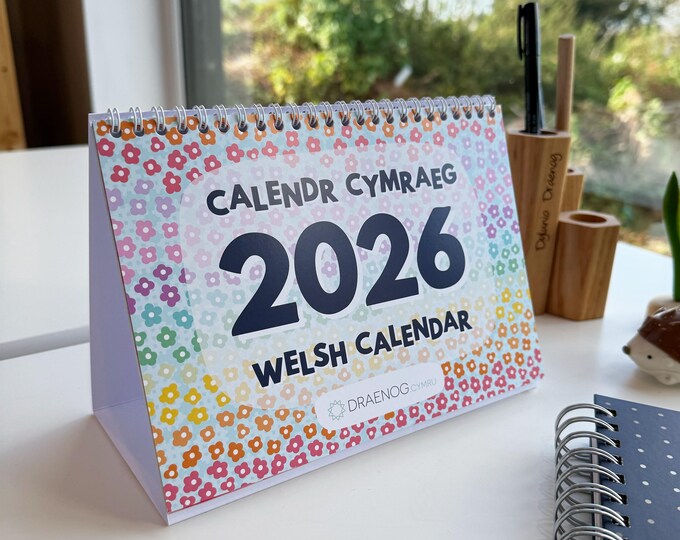 Welsh Desk Calendar - 2026, A5 Size - Calendr Desg Cymraeg - Etsy UK