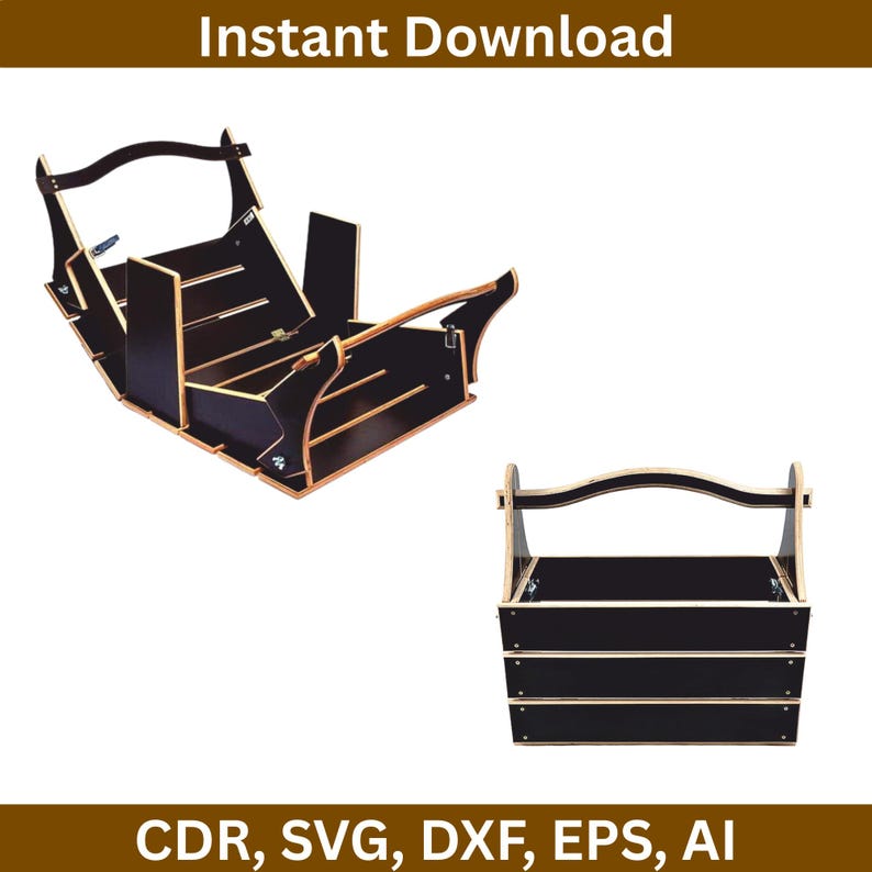 Foldable Wooden Tool Box & Table Laser Cut File - Etsy