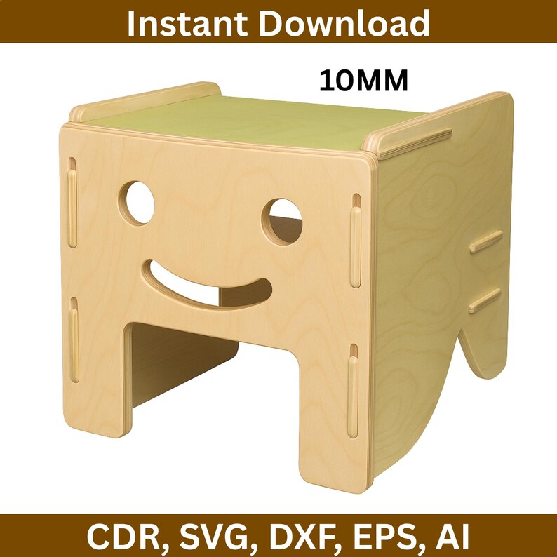 Kids Wooden Stool Laser Cut CNC File - Etsy