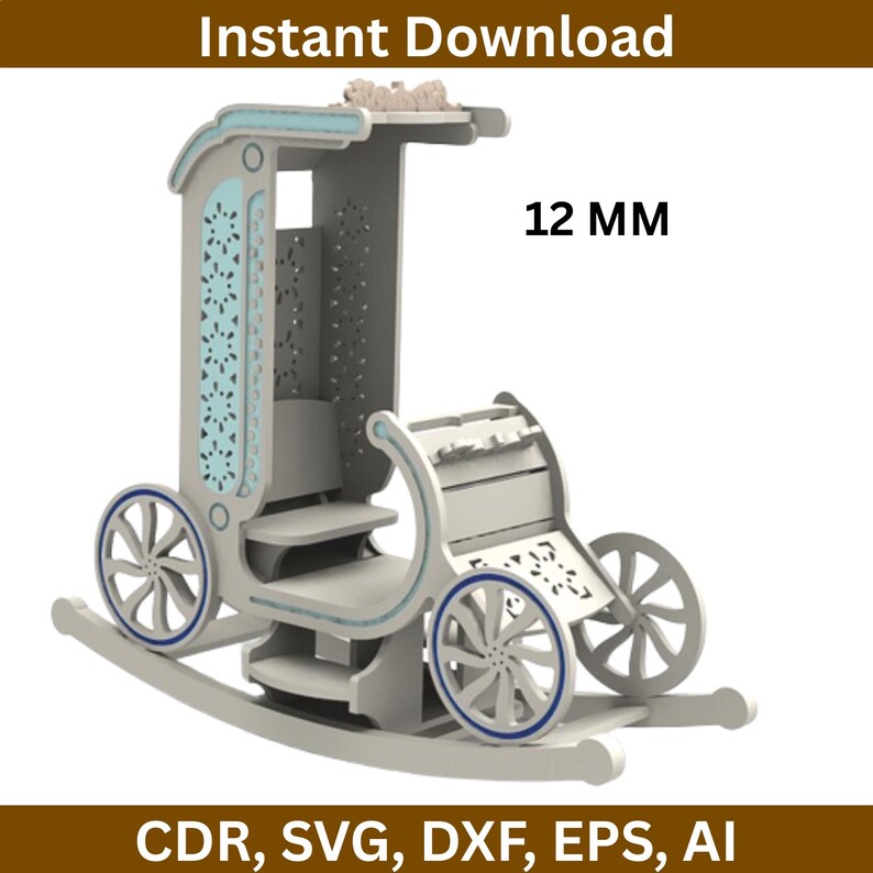 Rocking Chair CNC Laser File | SVG DXF Ai | 10–18mm | Digital Download ...