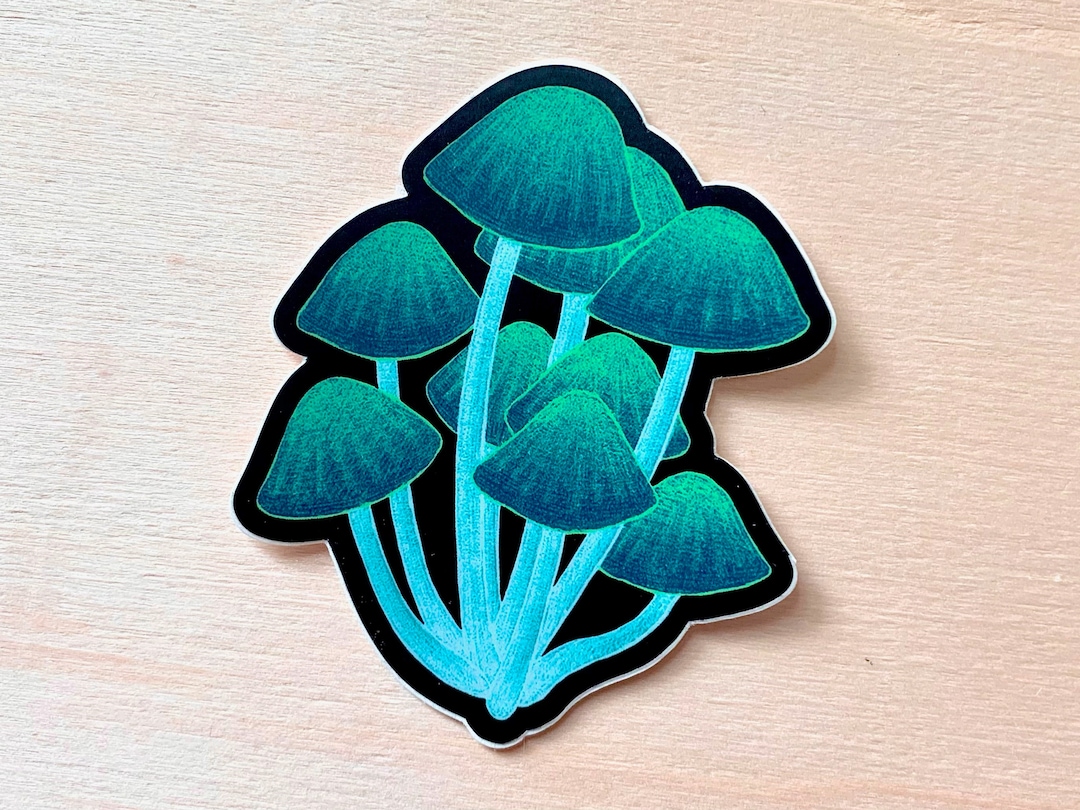 Blue Mushroom Sticker - Etsy