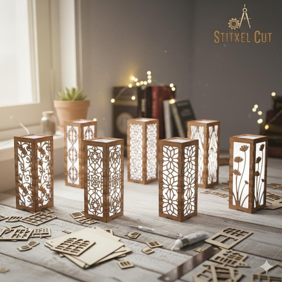 Laser Cut Wooden Lamp DXF File, CNC Light Shade (digital Download) - Etsy