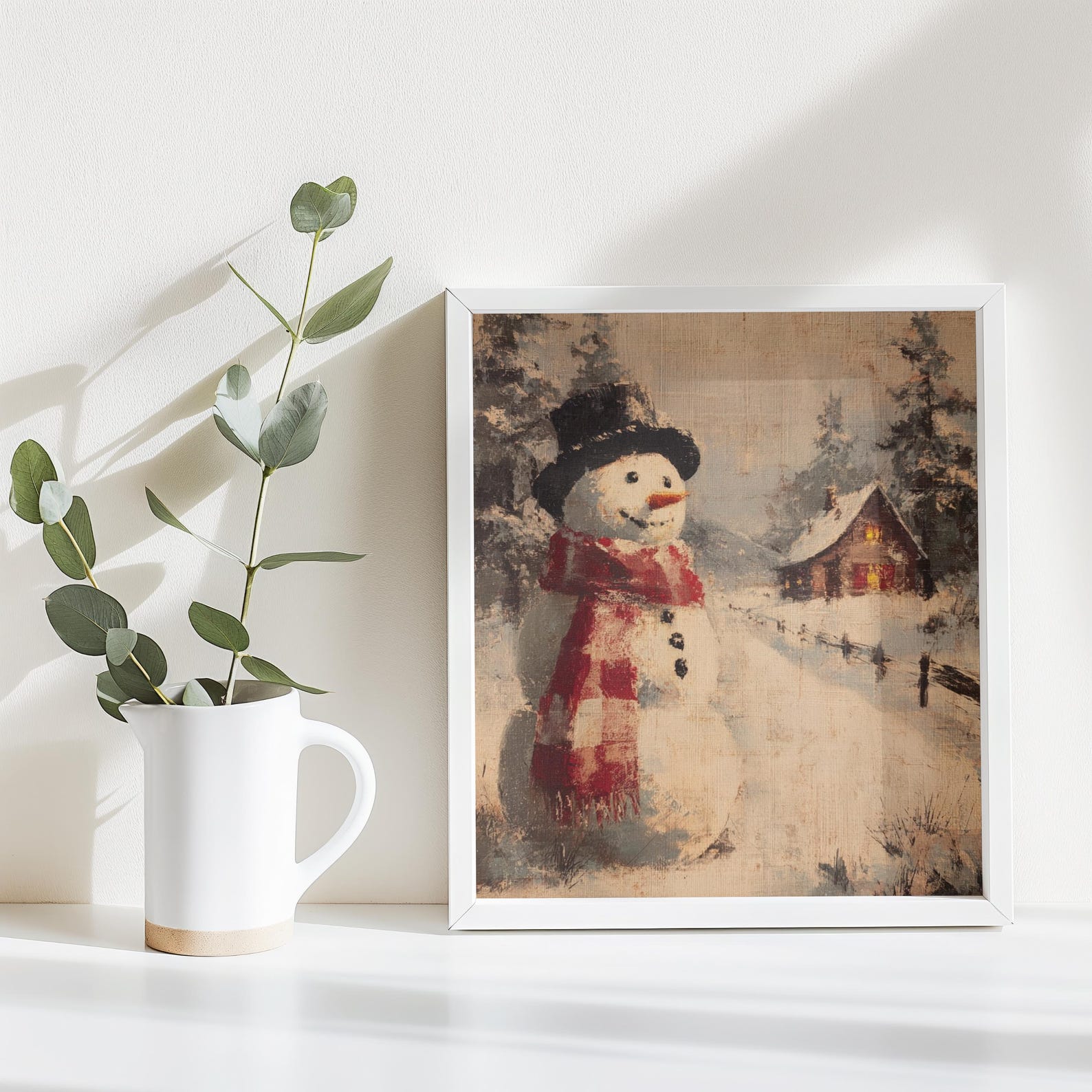 Vintage Snowman Print: Rustic Decor (physical Print) - Etsy