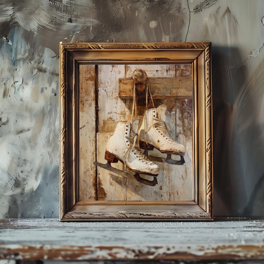 Vintage Ice Skates Print: Rustic Winter Decor (physical Print) - Etsy