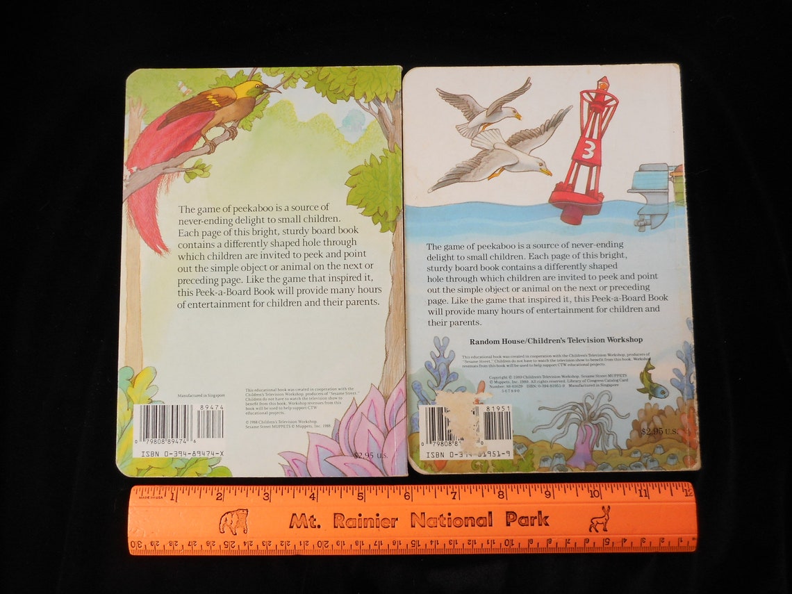 Sesame Street Peek-a-board Books Safari and Grover Under the - Etsy