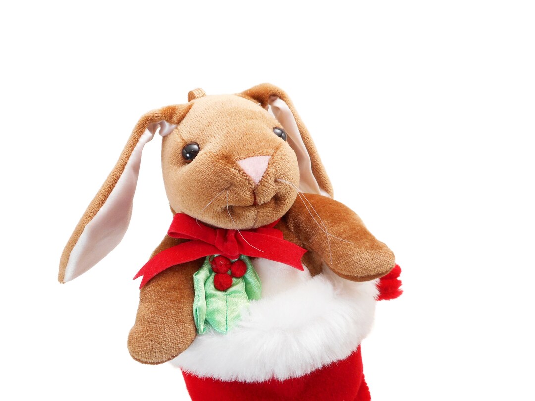 Velveteen Rabbit Plush Christmas Toy With Stocking Vintage 1980s - Etsy