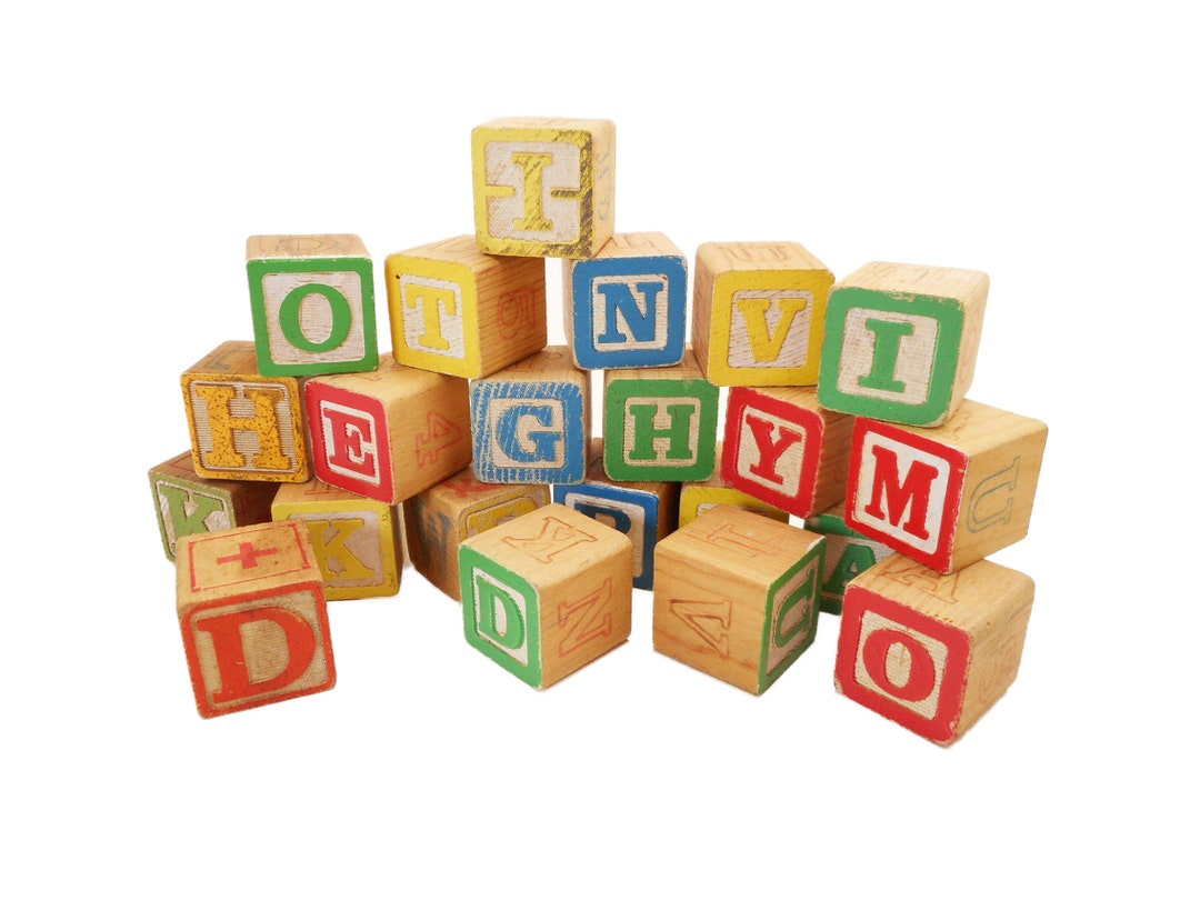 Vintage Wood Alphabet Block Toys Lot of 22 Blocks - Etsy