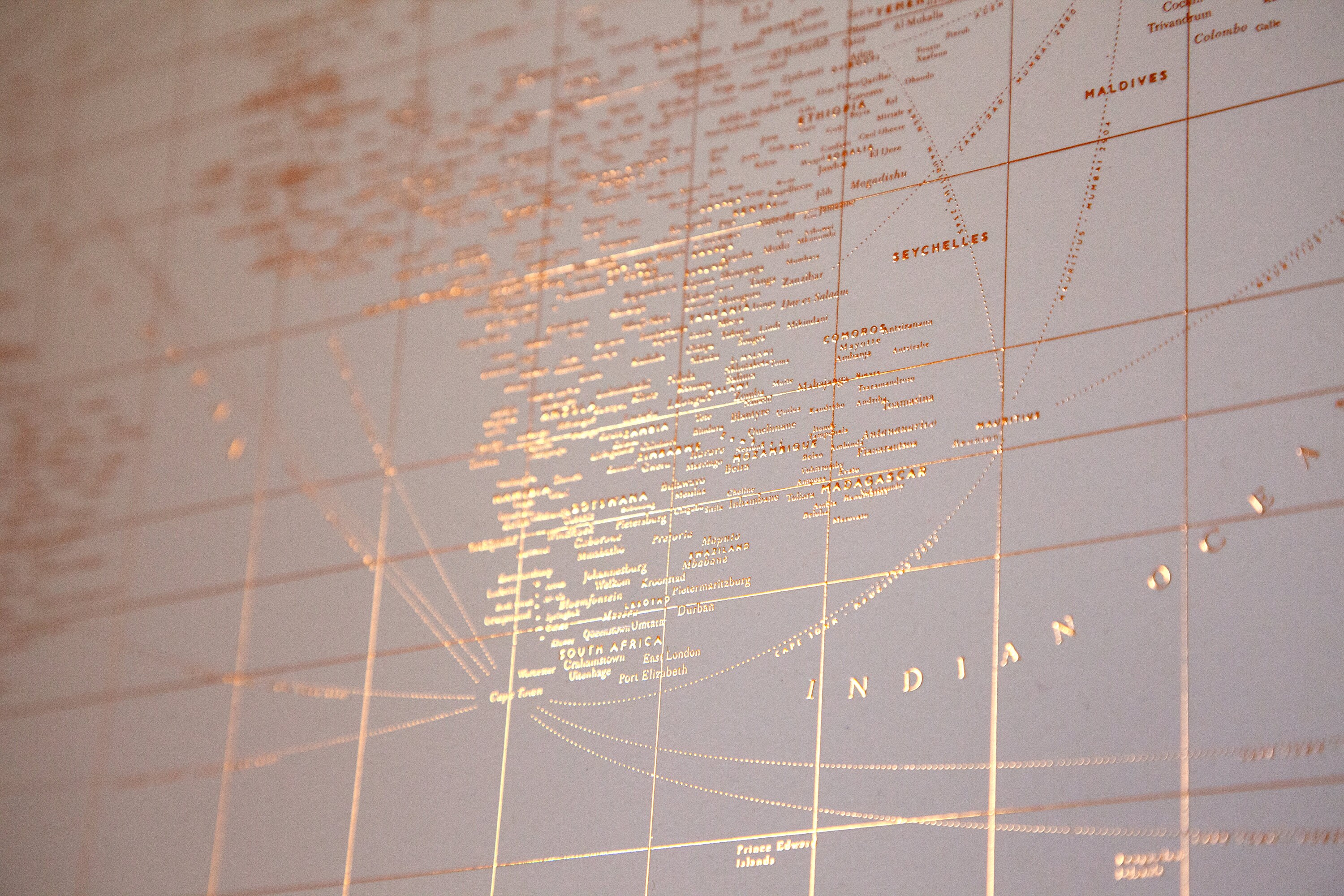 Pink & Rose Gold Typographic World Map - Etsy