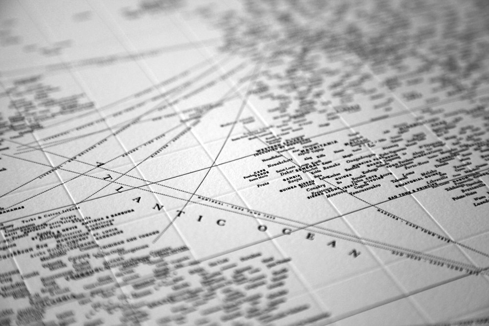 Letterpressed Typographic World Map - Etsy